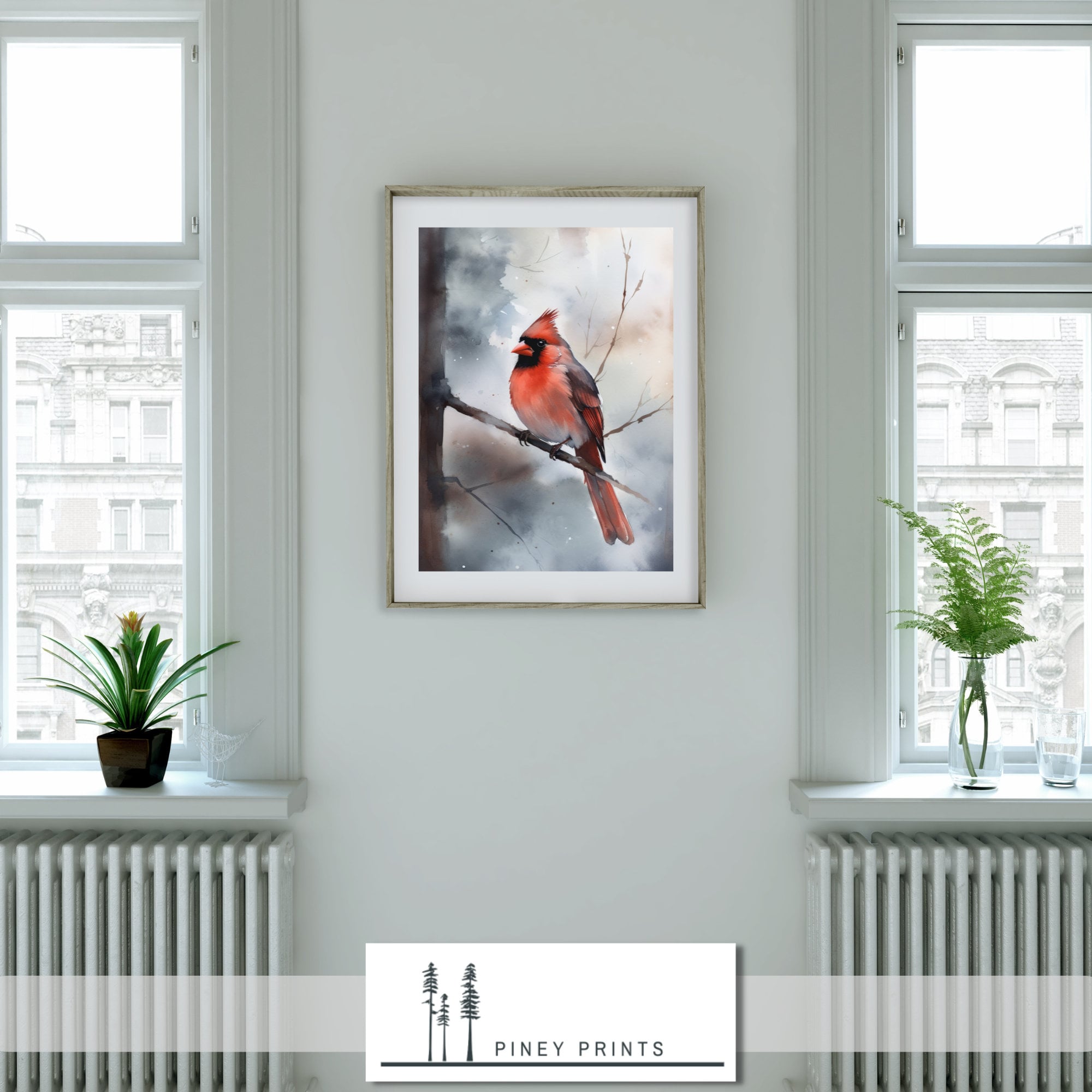 Watercolor Cardinal Painting Digital Download Cardinal Wall Decor Bird ...