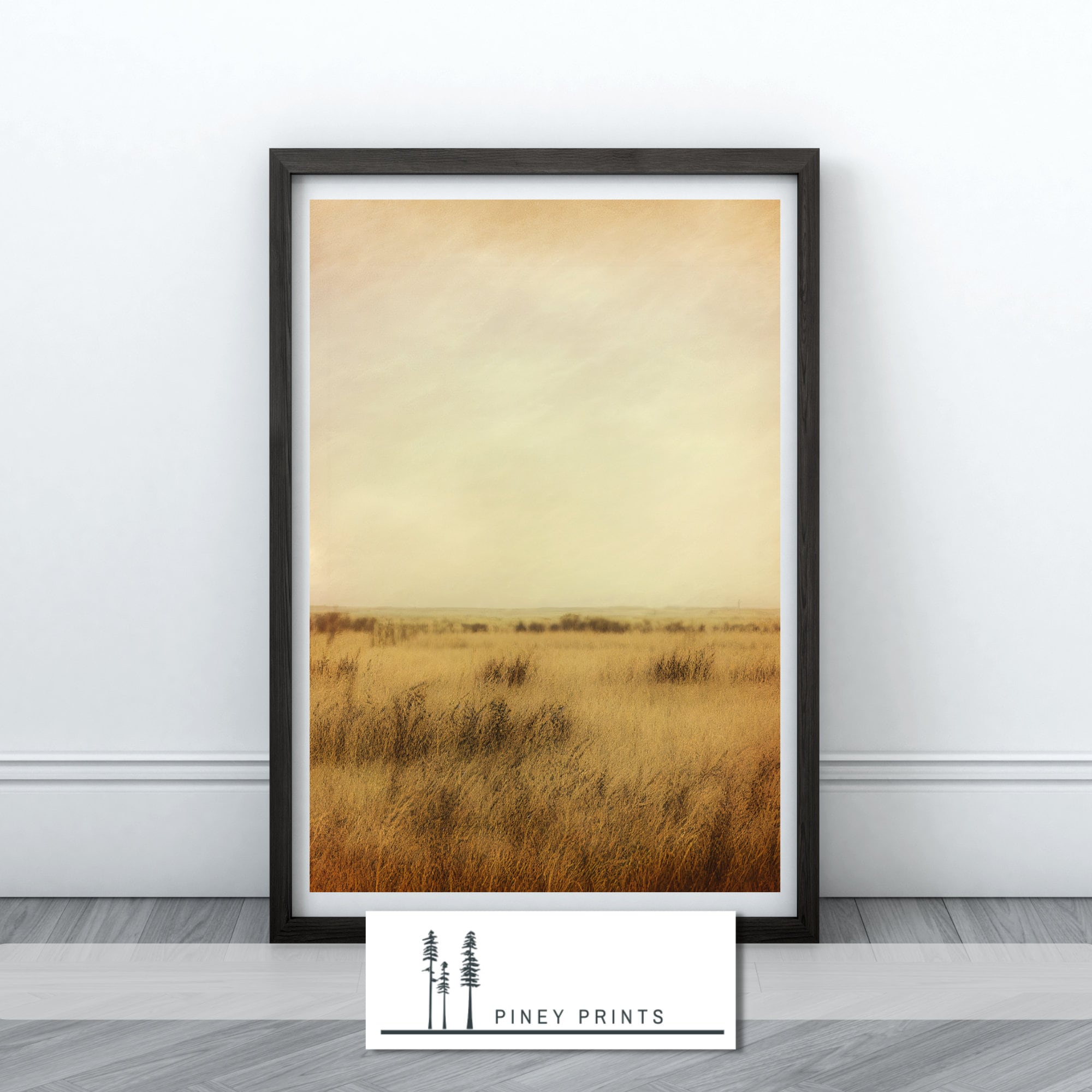 Golden Grasses Modern Prairie Landscape Painting Printable Wall Art ...