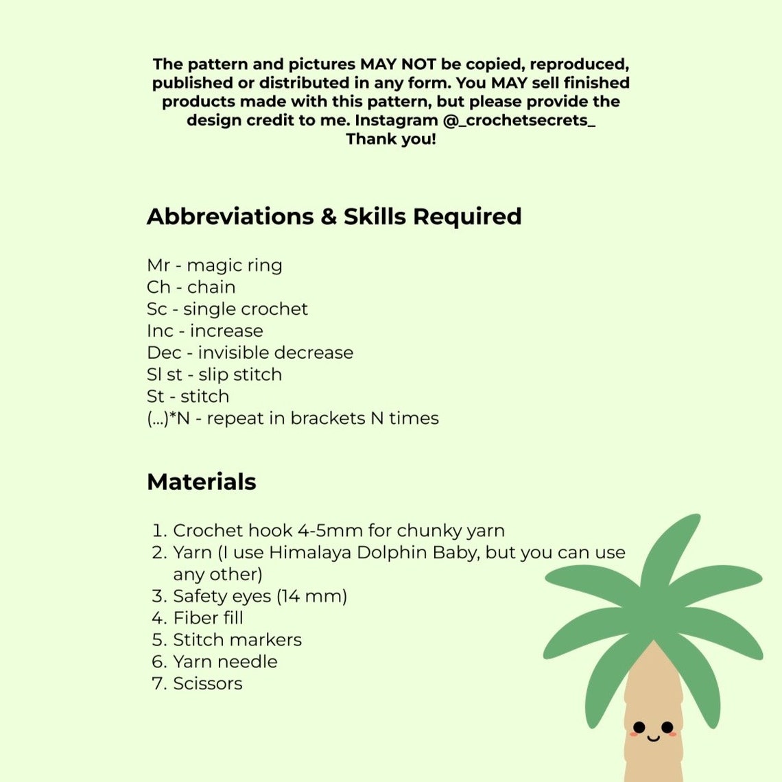 Palm Tree PDF Crochet Pattern - Etsy Canada