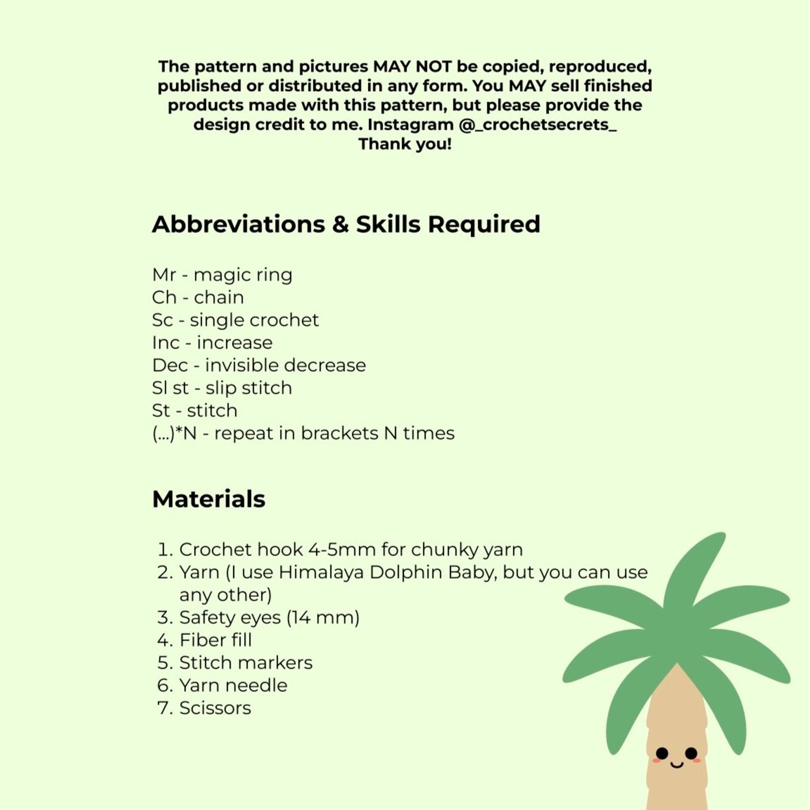 Palm Tree PDF Crochet Pattern - Etsy Canada