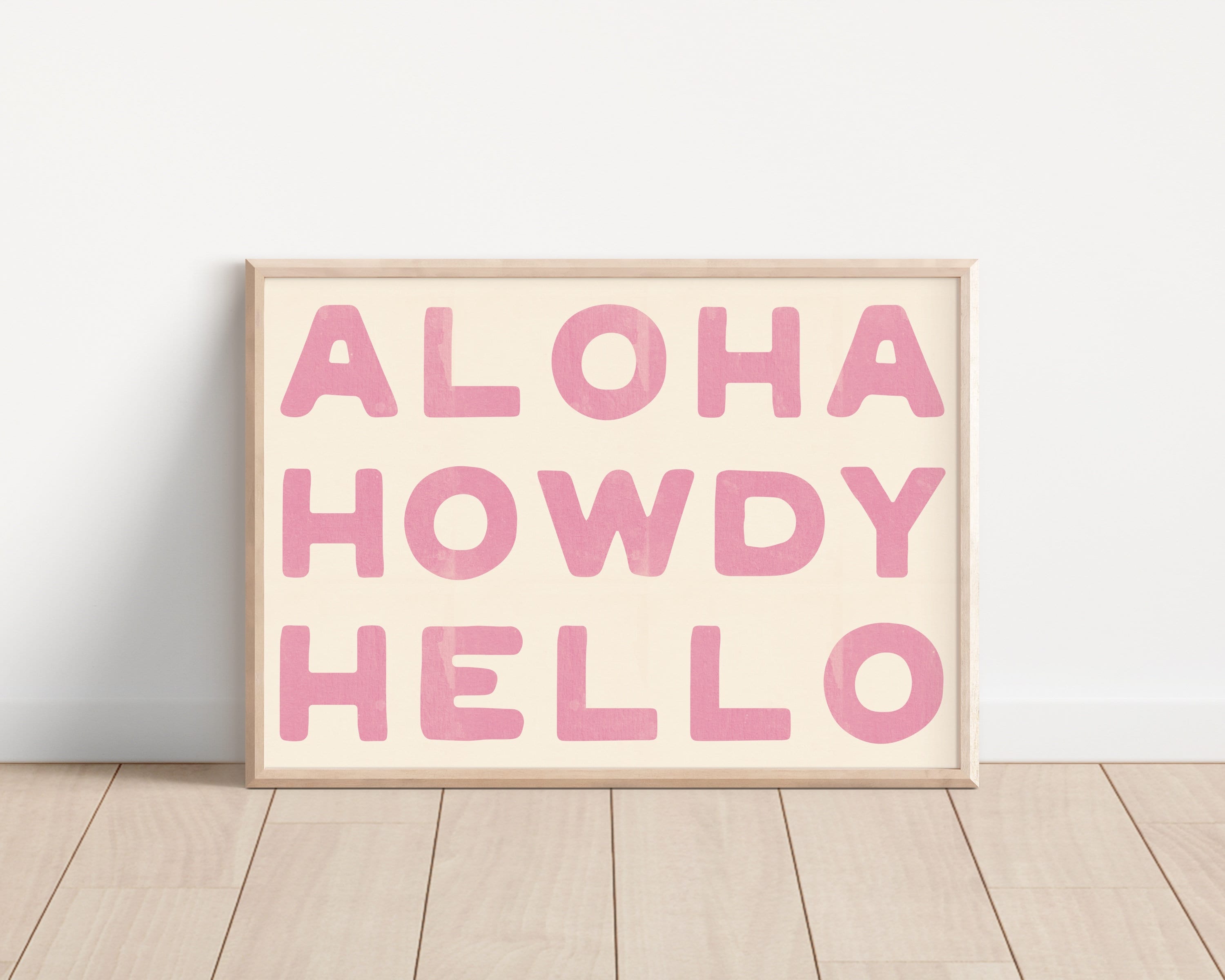Aloha Howdy Print Coastal Cowgirl Decor Western Wall Art Blue - Etsy