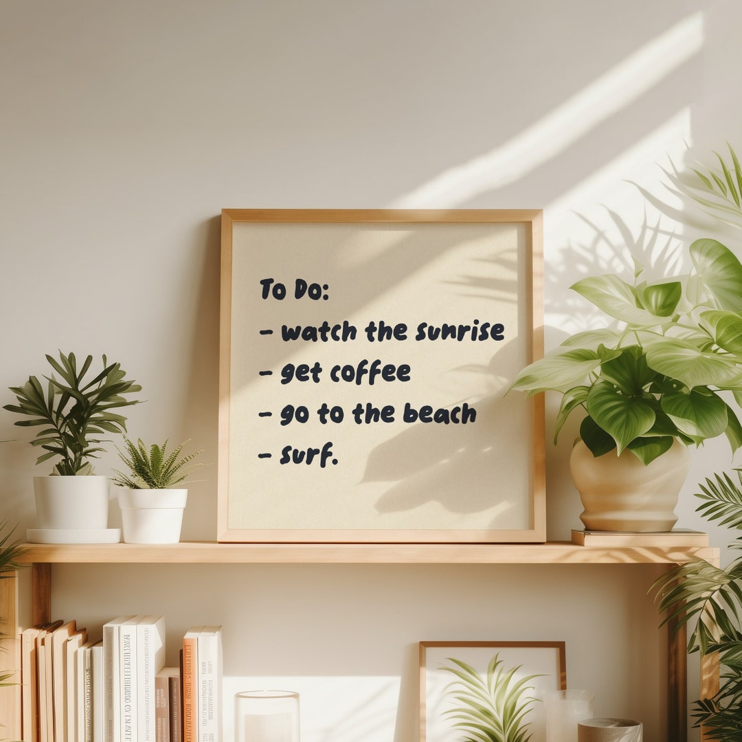 Summer Day to Do List Print: Coastal Wall Art (digital Download) - Etsy