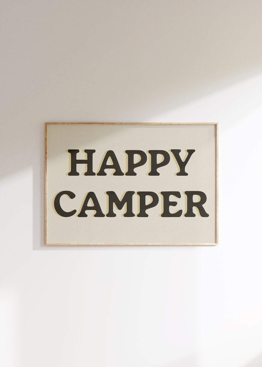 Happy Camper Print: Nature Wall Art, Outdoors Landscape (digital ...