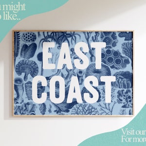 Custom Delft Blue Monogram Print Personalized Wall Art Coastal ...