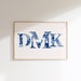 Custom Delft Blue Monogram Print Personalized Wall Art Coastal ...