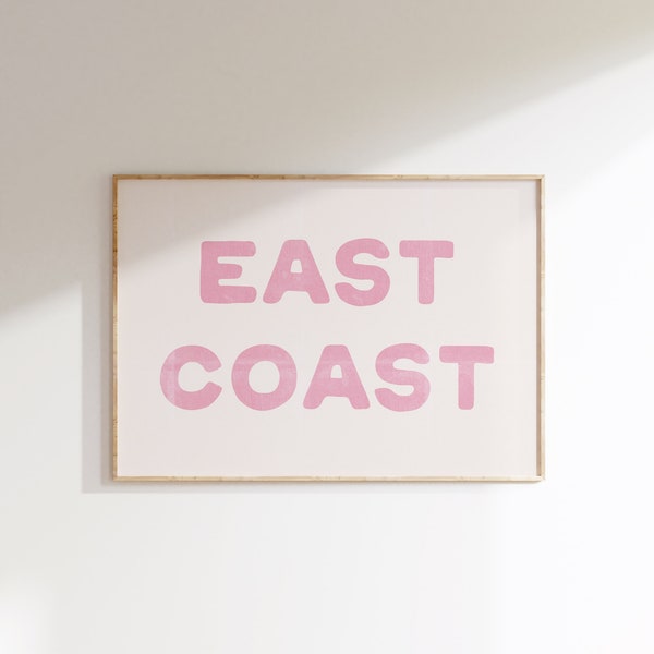 Pink East Coast Poster - Etsy