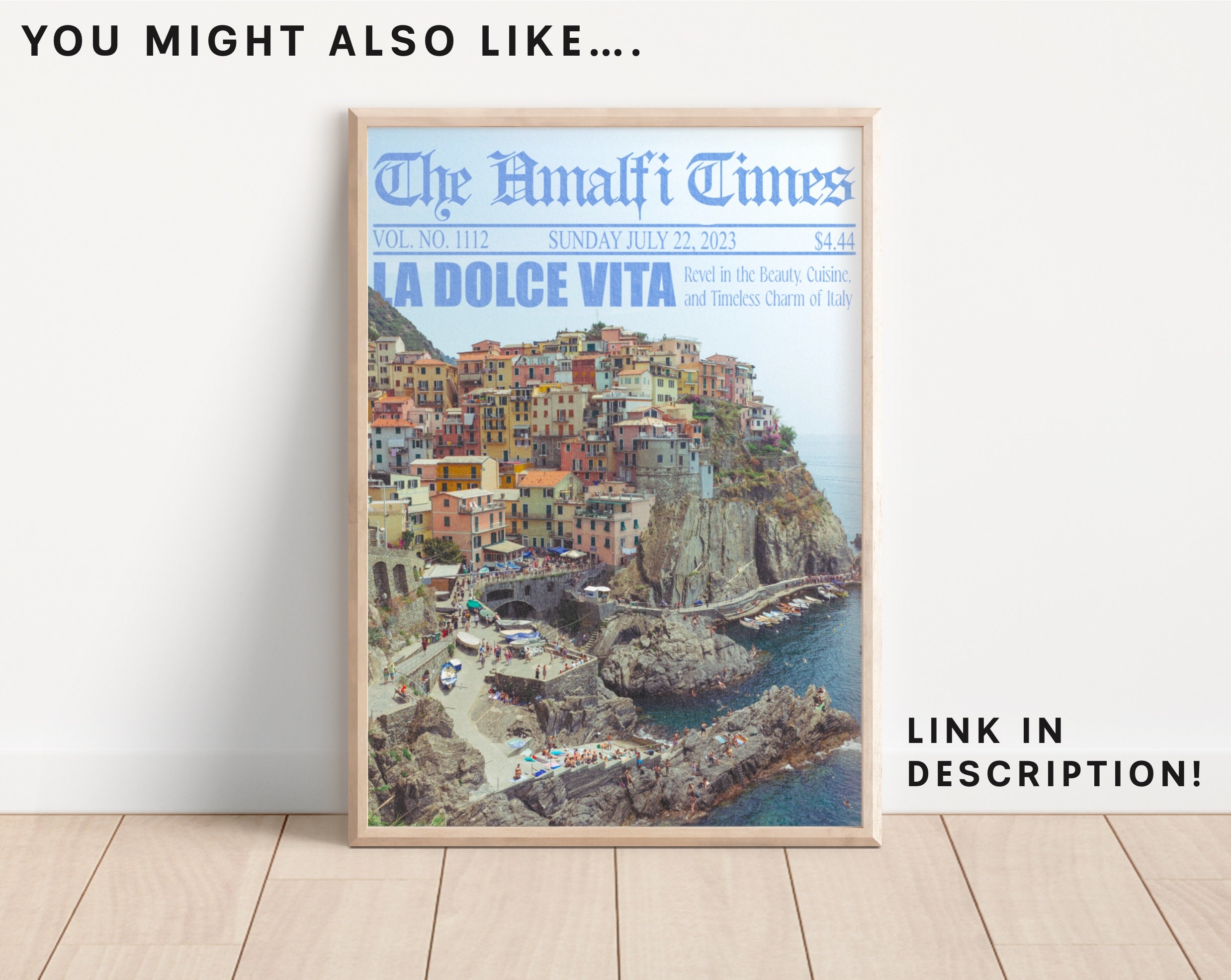 Italian Summer Newspaper Print Set of 3 Trendy Wall Art Tomato - Etsy