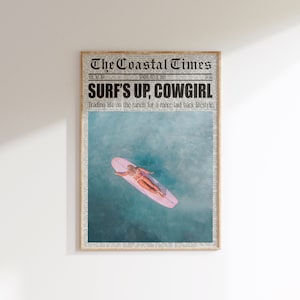 Coastal Cowgirl Decor Newspaper Print Western Wall Art Newspaper Poster ...