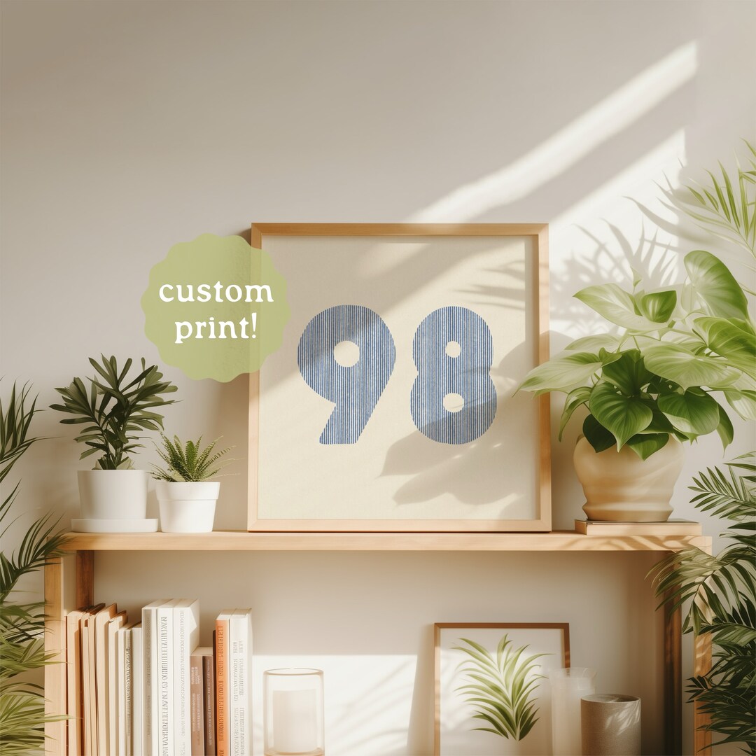 Custom Birth Year Print Personalized Anniversary Gift Wall Art Coastal ...