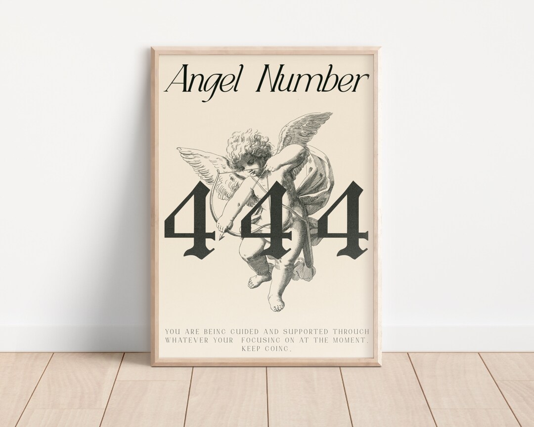 Angel Number Digital Print 444 Poster Angel Number Wall Art 444 ...