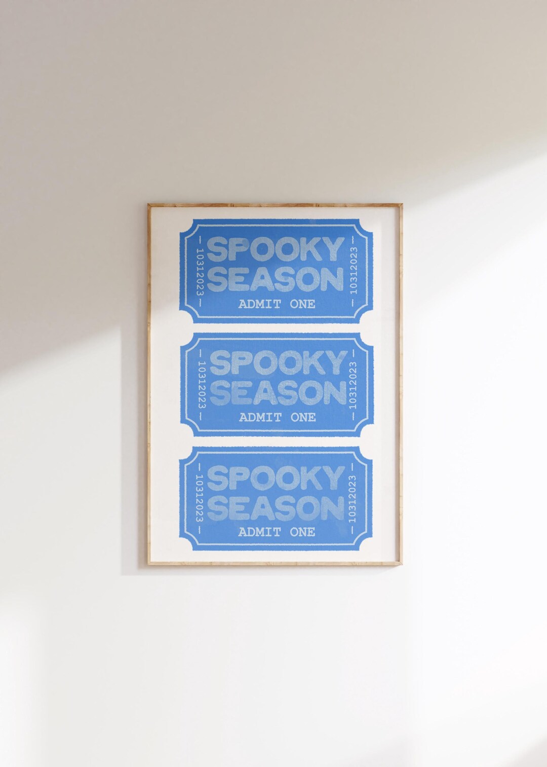 Spooky Season Ticket Print: Blue Halloween Wall Art (digital Download ...