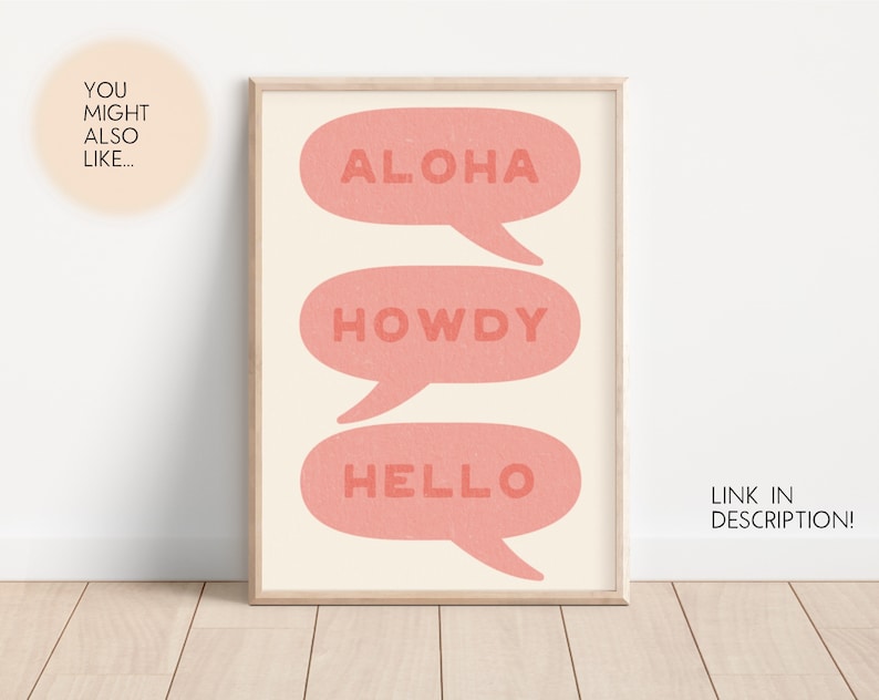 Aloha Howdy Print Coastal Cowgirl Decor Western Wall Art Blue - Etsy