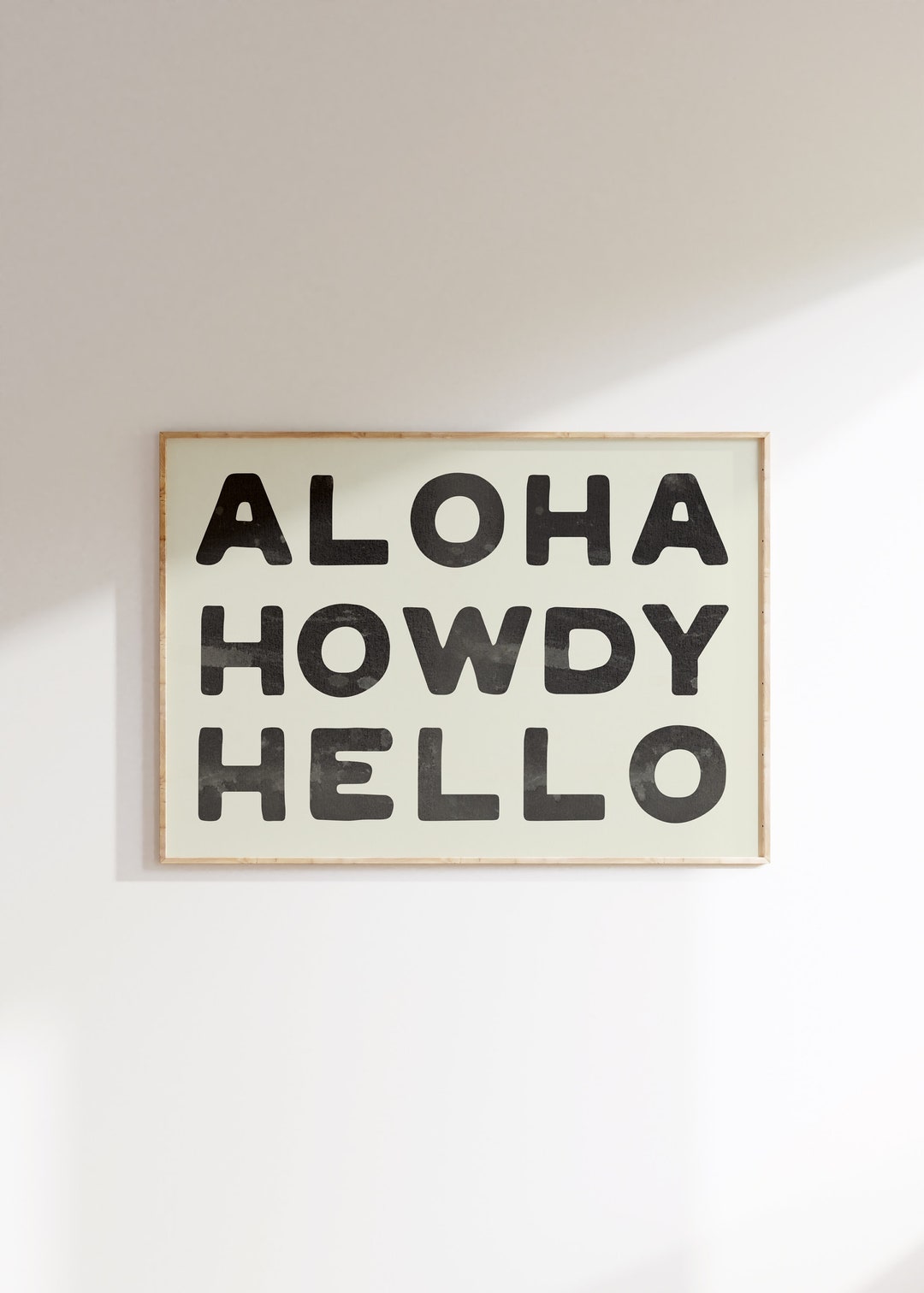 Aloha Howdy Hello Print: Coastal Cowgirl Typography (digital Print) - Etsy