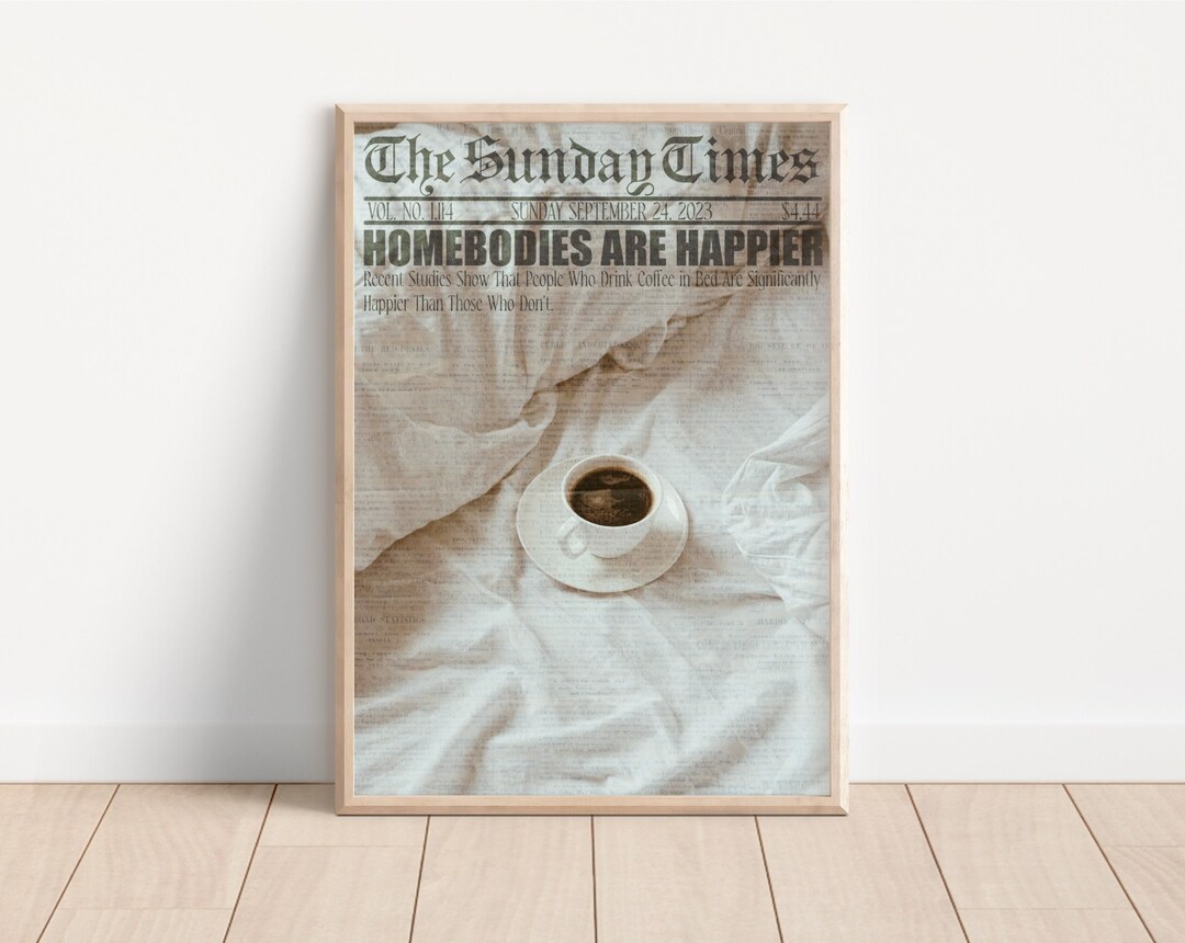 Homebody Digital Print Newspaper Print Coffee Print Trendy Wall Art ...