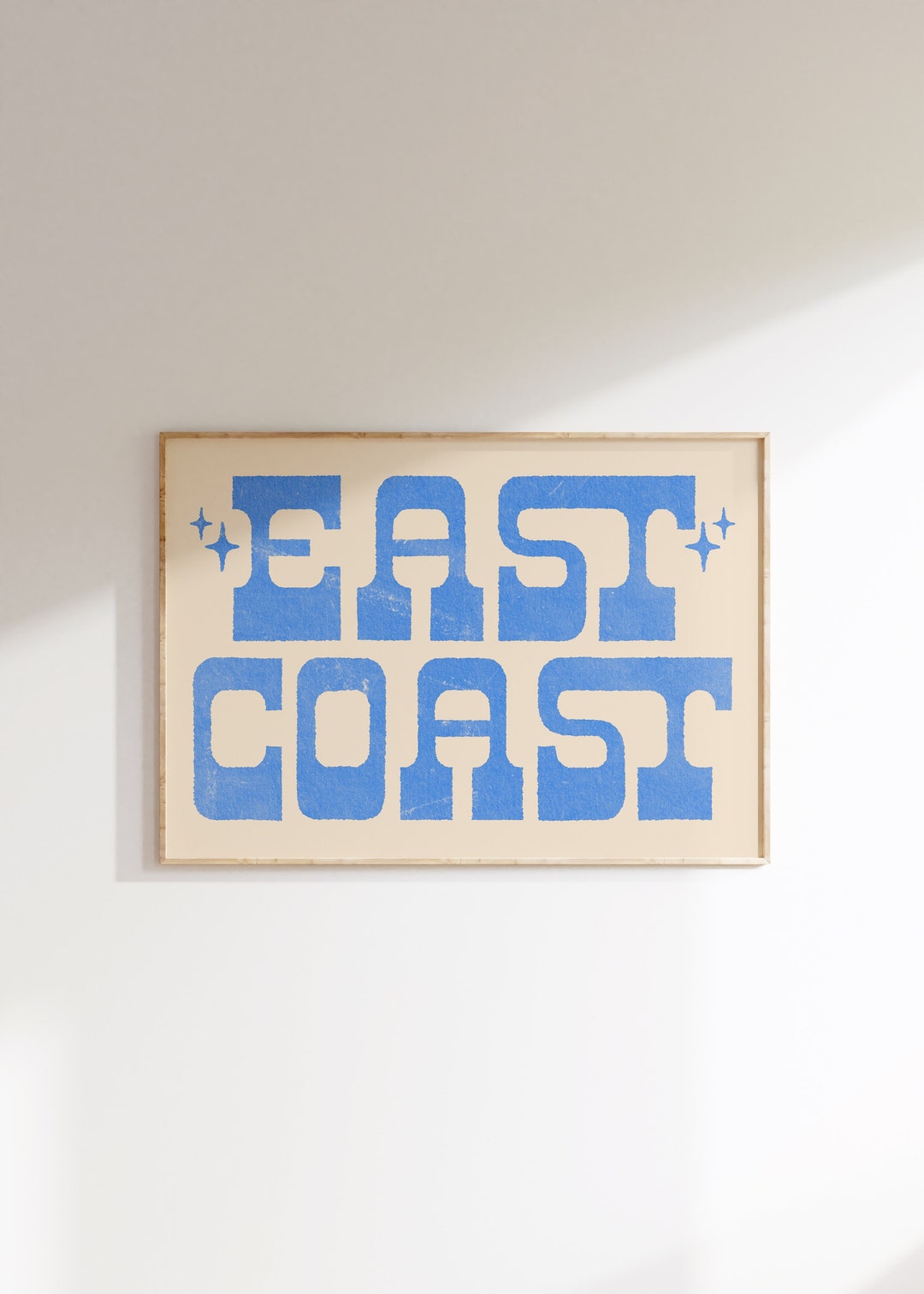 East Coast Blue Landscape Print: Coastal Cowgirl Wall Art (digital ...