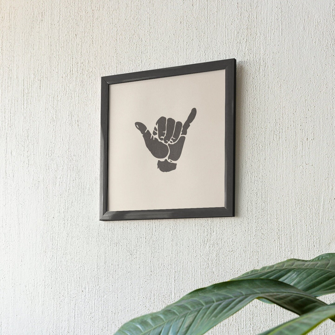 Shaka Hand Digital Print Surfer Wall Art Beachy Room Decor - Etsy