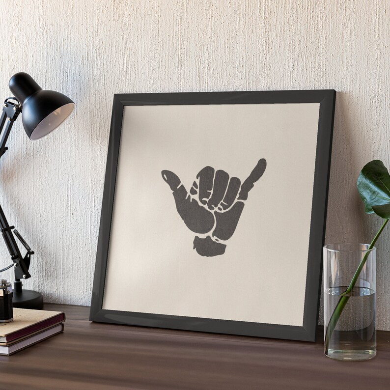 Shaka Hand Digital Print Surfer Wall Art Beachy Room Decor - Etsy