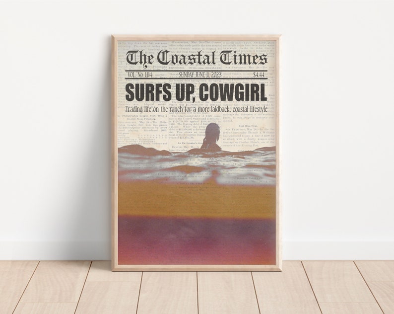 Coastal Cowgirl Decor Black and White Newspaper Print Western - Etsy
