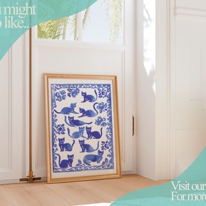 Custom Delft Blue Monogram Print Personalized Wall Art Coastal ...