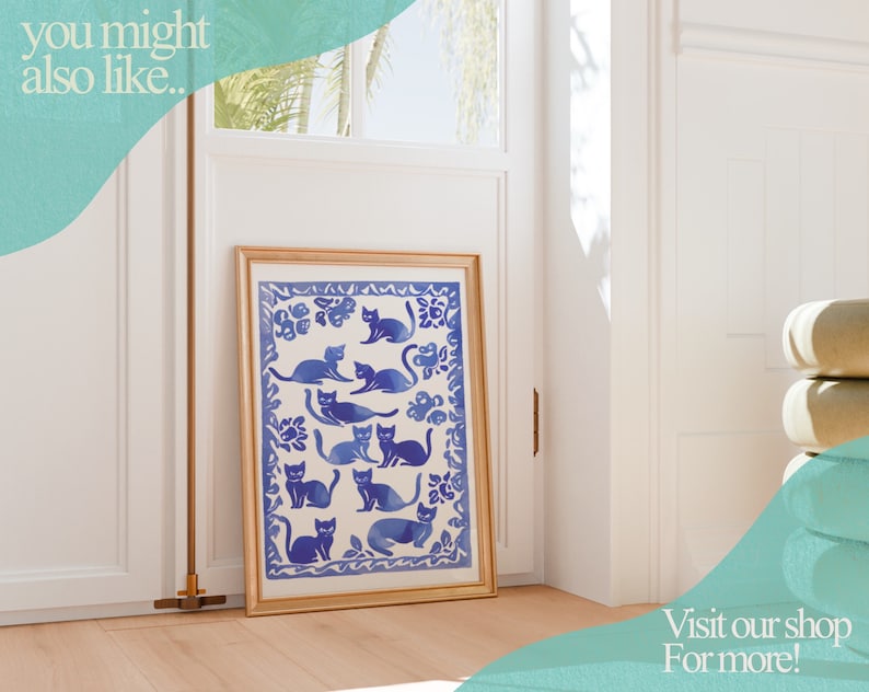 Custom Delft Blue Monogram Print: Pink Coastal Wall Art (digital ...