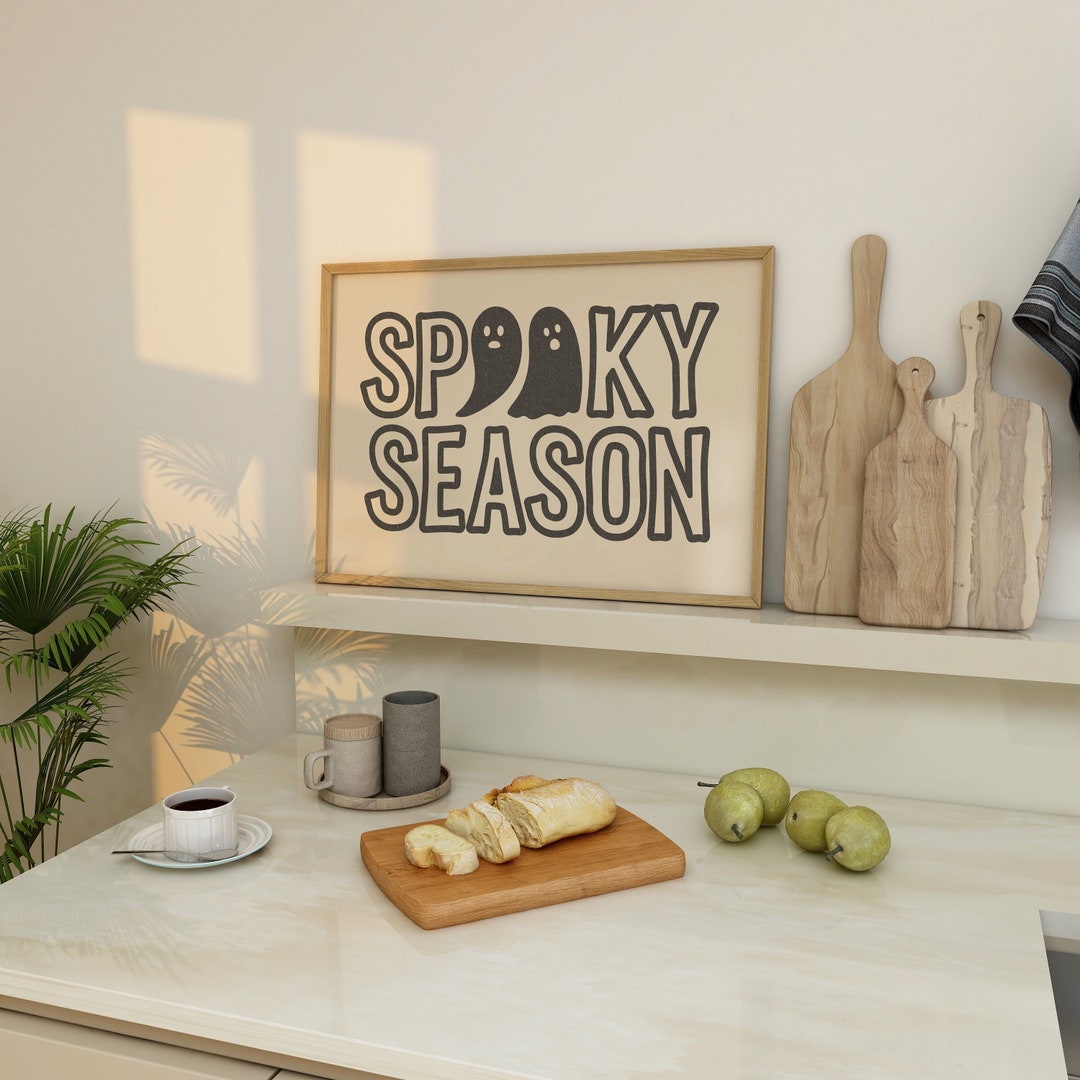 Spooky Season Ghost Poster: Vintage Halloween Wall Art (digital Print ...