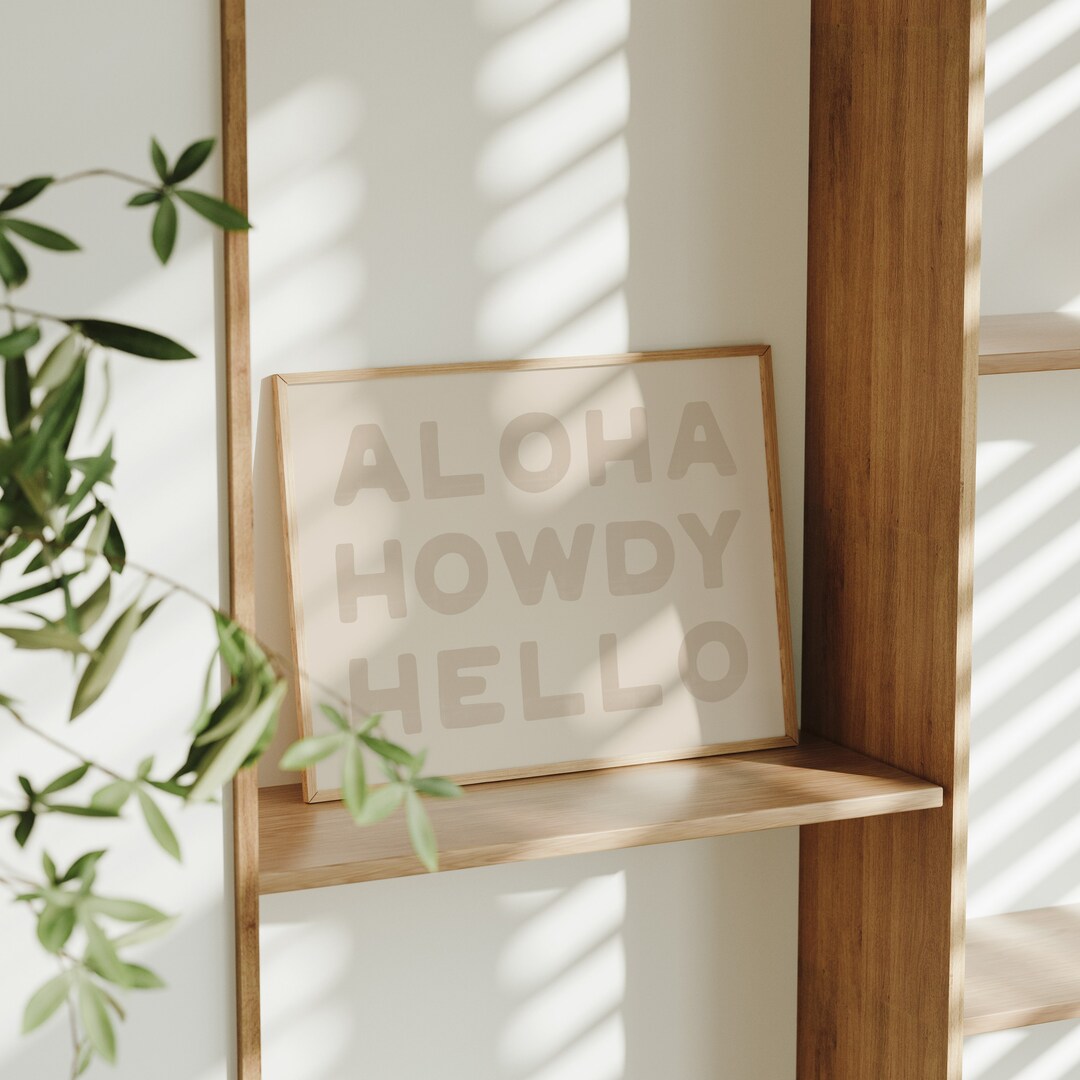 Aloha Howdy Hello Print: Coastal Cowgirl Wall Art (digital Print) - Etsy