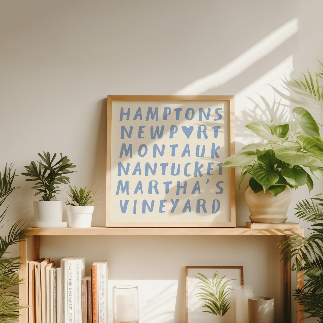 East Coast Places Print: Light Blue Coastal Landscape (digital Download ...