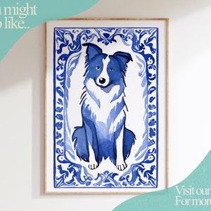 Custom Delft Blue Monogram Print Personalized Wall Art Coastal ...