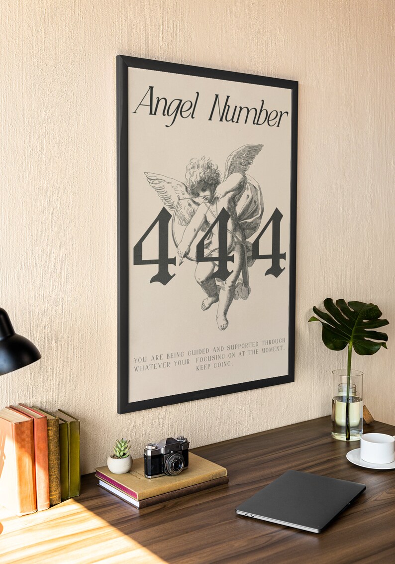 Angel Number Digital Print 444 Poster Angel Number Wall Art - Etsy