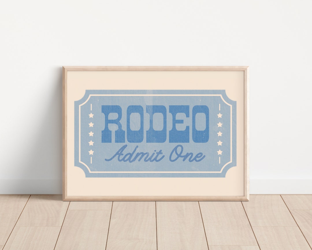 Western Rodeo Ticket Print: Preppy Cowgirl Room Decor (digital Download ...