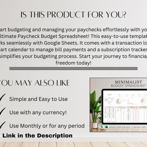 Ultimate Minimalist Paycheck Budget Google Sheets Spreadsheet for ...