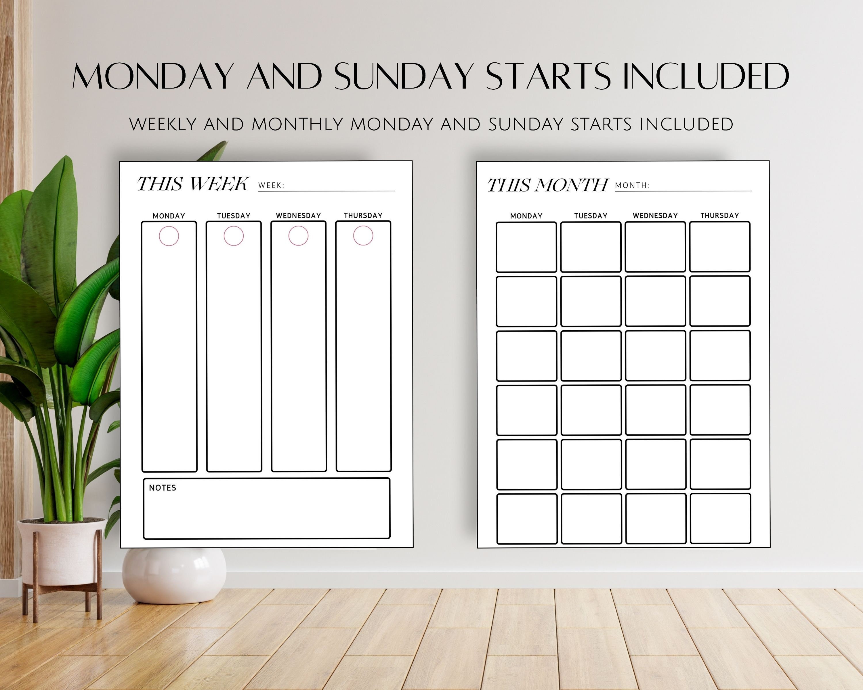 Printable Fillable Goal Planner Bundle, Daily Weekly Monthly Yearly ...