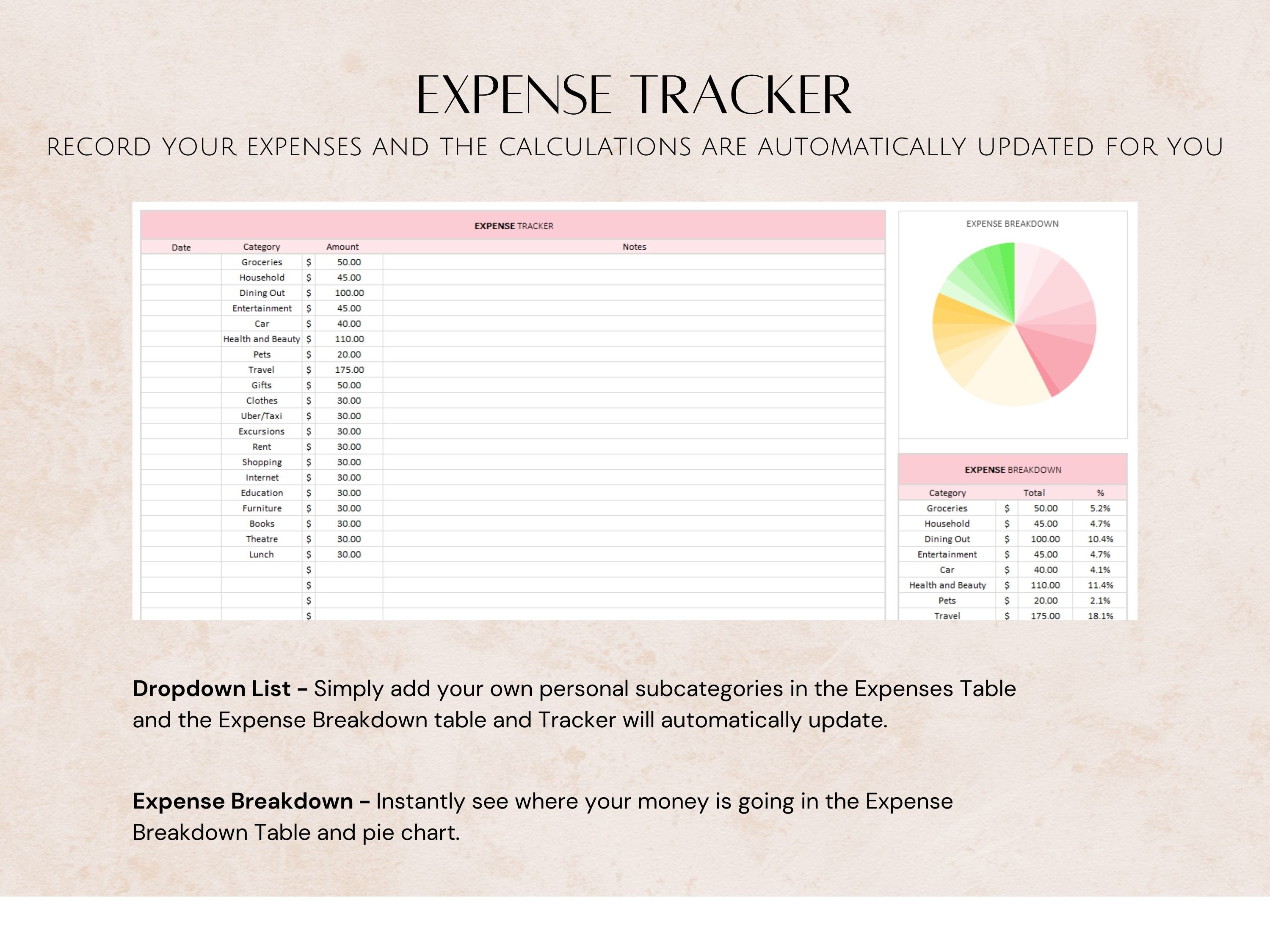 One Page Monthly Budget Spreadsheet, Personal Professional Template ...