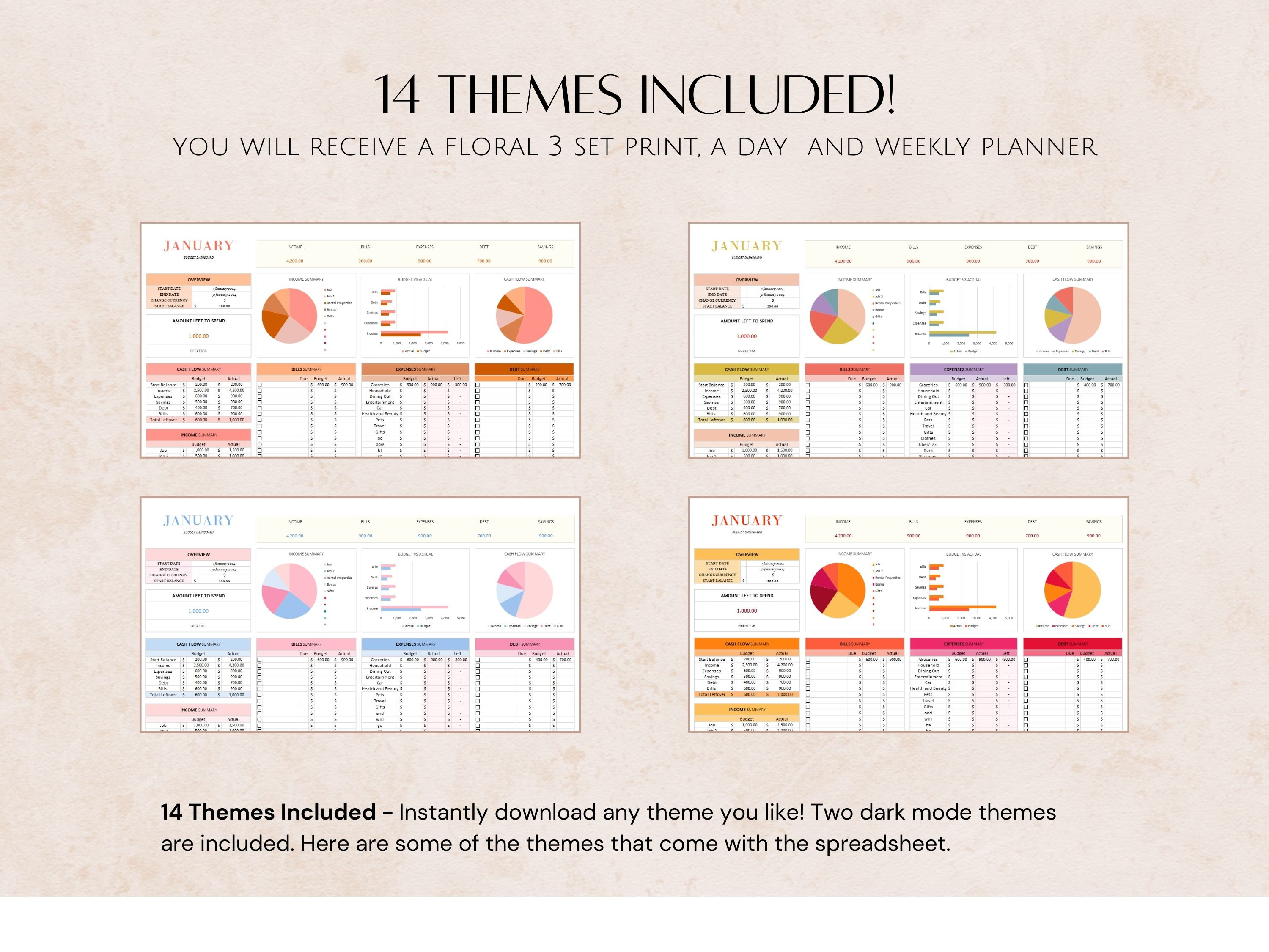 One Page Monthly Budget Spreadsheet, Personal Professional Template ...