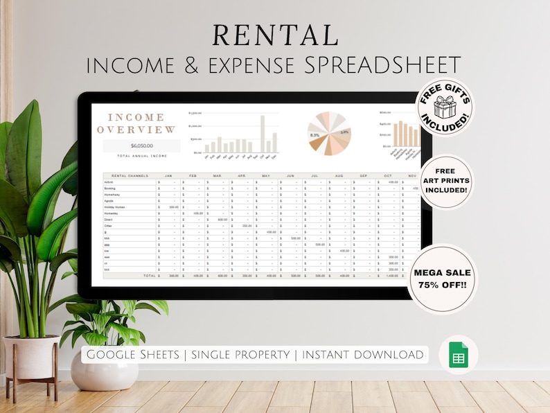 Google Sheets Rental Income & Expense Single Property Landlord Tracker ...