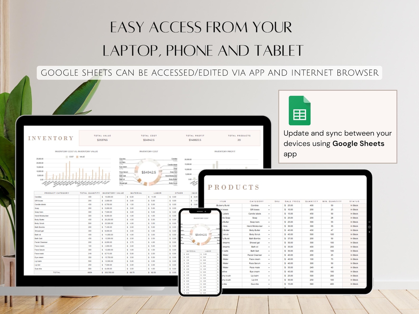 Simple Google Sheets Inventory Management Template Spreadsheet for ...