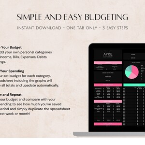 Dark Mode Excel and Google Sheets Budget Planner, Beginners Monthly ...