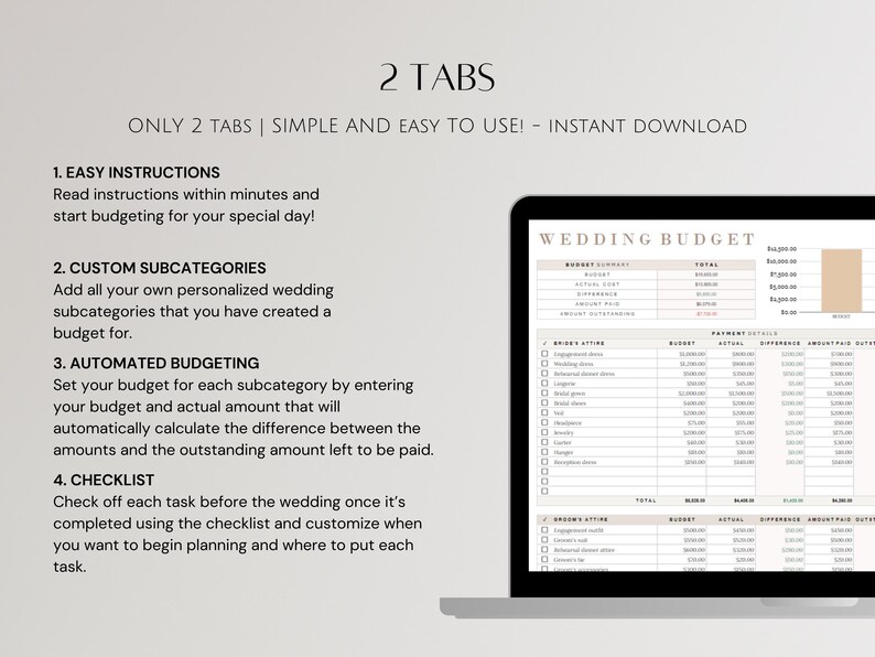 Wedding Budget Google Sheets Spreadsheet for Brides DIY Bridal ...