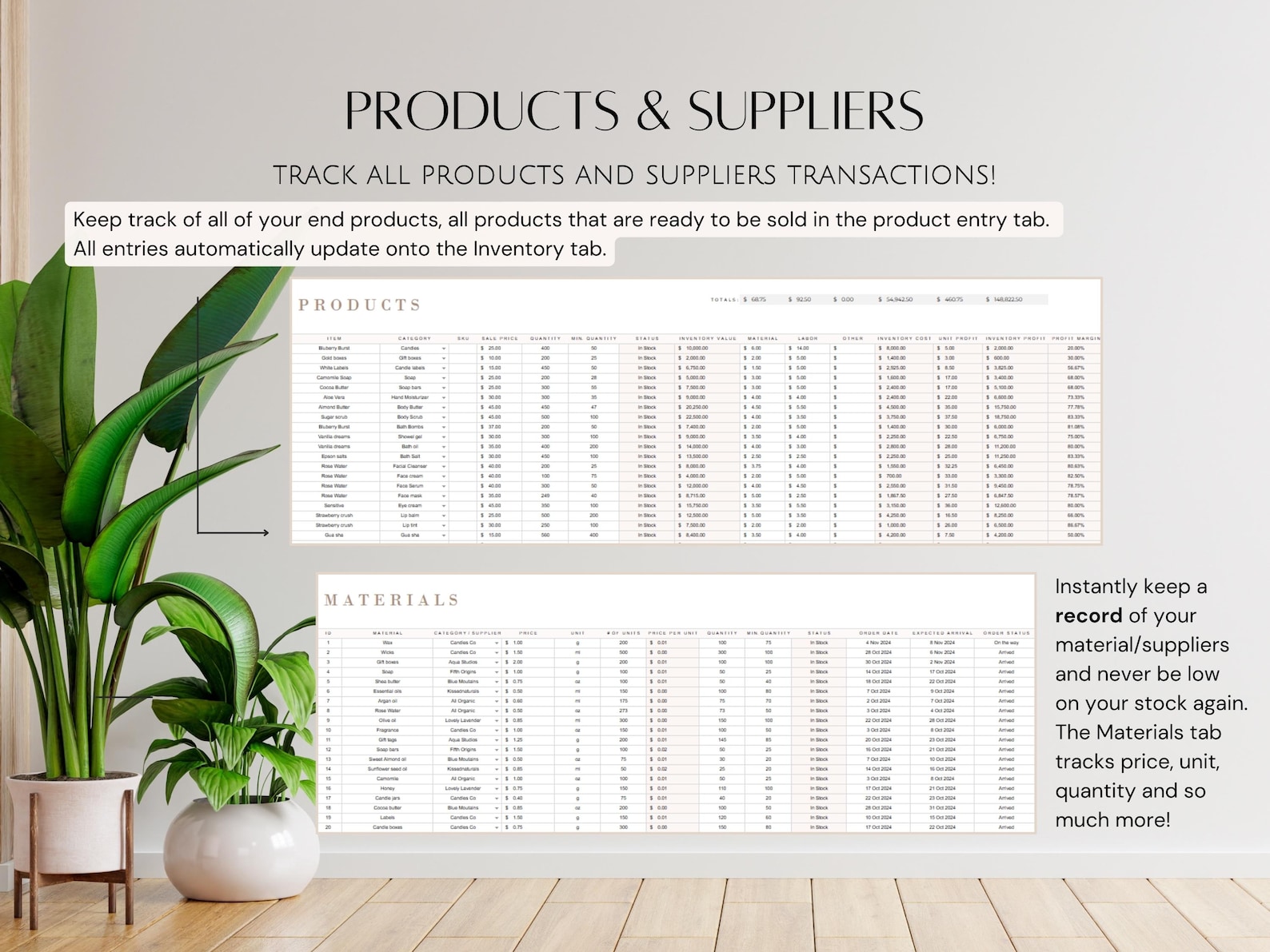 Simple Google Sheets Inventory Management Template Spreadsheet for ...