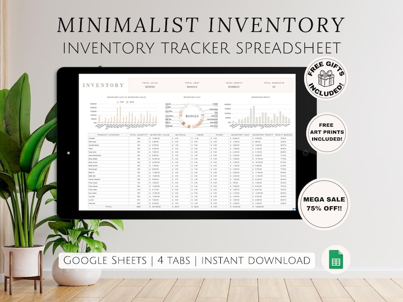 Simple Google Sheets Inventory Management Template Spreadsheet for ...