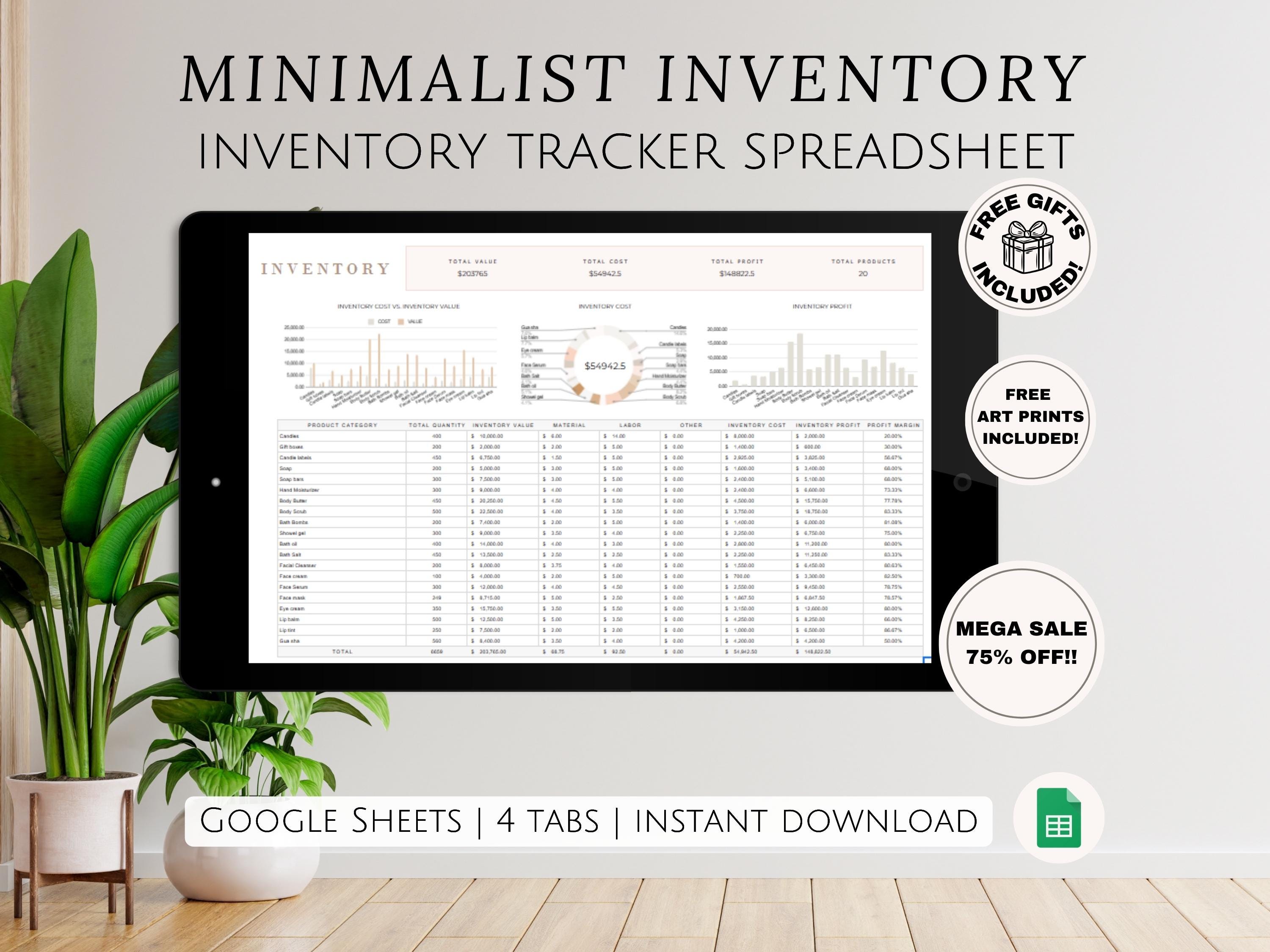 Simple Google Sheets Inventory Management Template Spreadsheet for ...