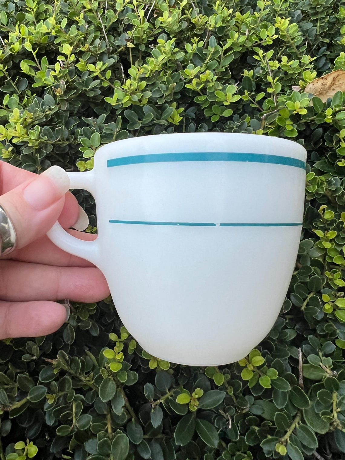 Vintage Mess Hall Mug PYREX Army Navy USMC Teal Stripe Cup EUC - Etsy