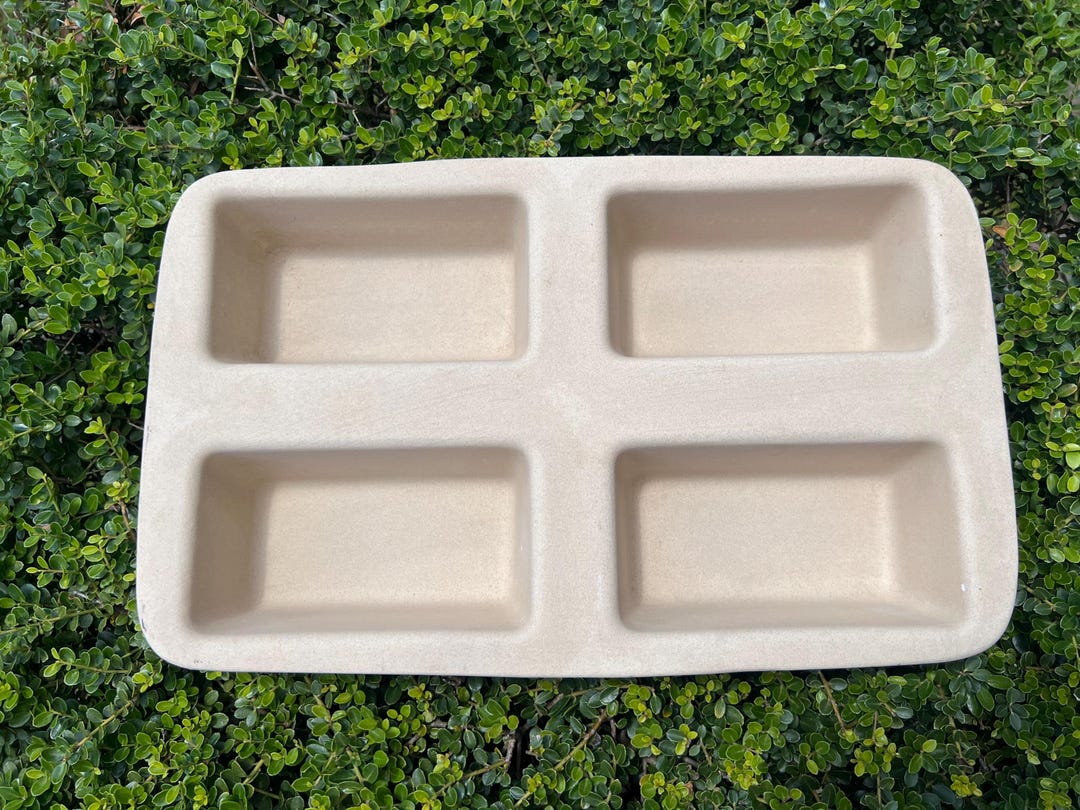 Pampered Chef Mini 4 Loaf Stoneware Bread Pan 15"x 9" Family Heritage ...