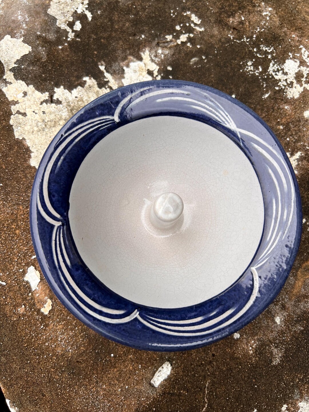 The Original Apple Baker 1983 Paris Maine Stoneware Blue Swirl Edge ...