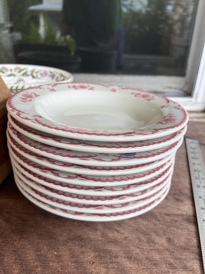 Vintage Shenango China Restaurant Ware Chardon Rose Red 9” Dinner Plate ...