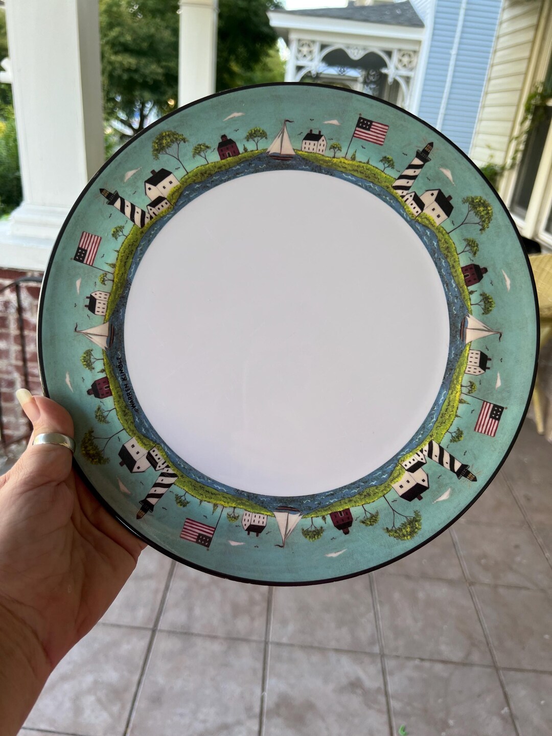 SAKURA Evolution Warren Kimble COASTAL BREEZE Melamine 6 Dinner Plates ...