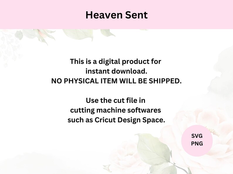 Heaven Sent Svg | Digital Download | Baby Shower Cake Topper Svg ...