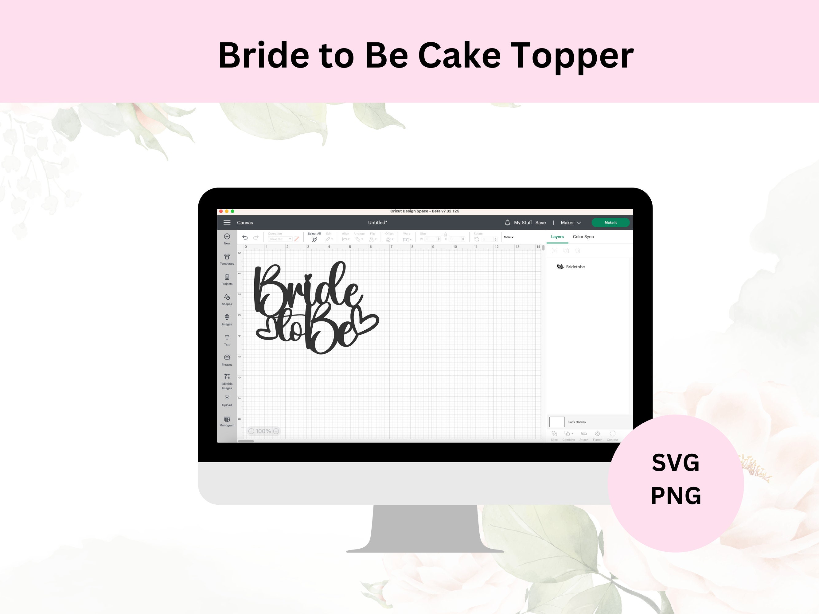 Bride to Be Cut File, Bride to Be Cake Topper SVG, DIY Cake Topper ...