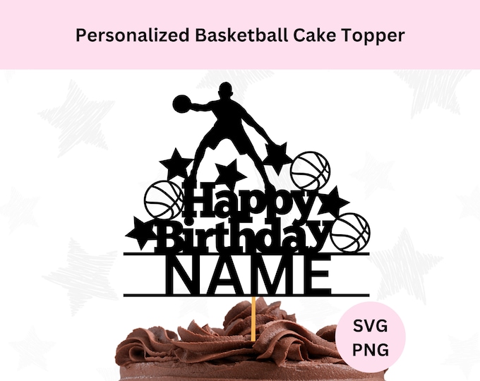 Basketball Shaker Cake Topper, Basketball Birthday Party, Sports Cake ...
