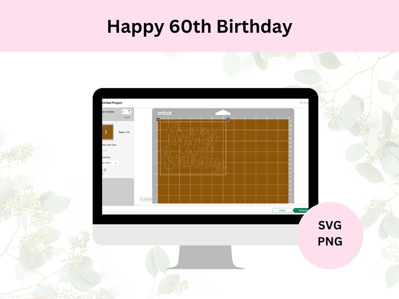 Happy 60th Birthday Svg Digital Download DIY Cake Topper 60th Birthday ...